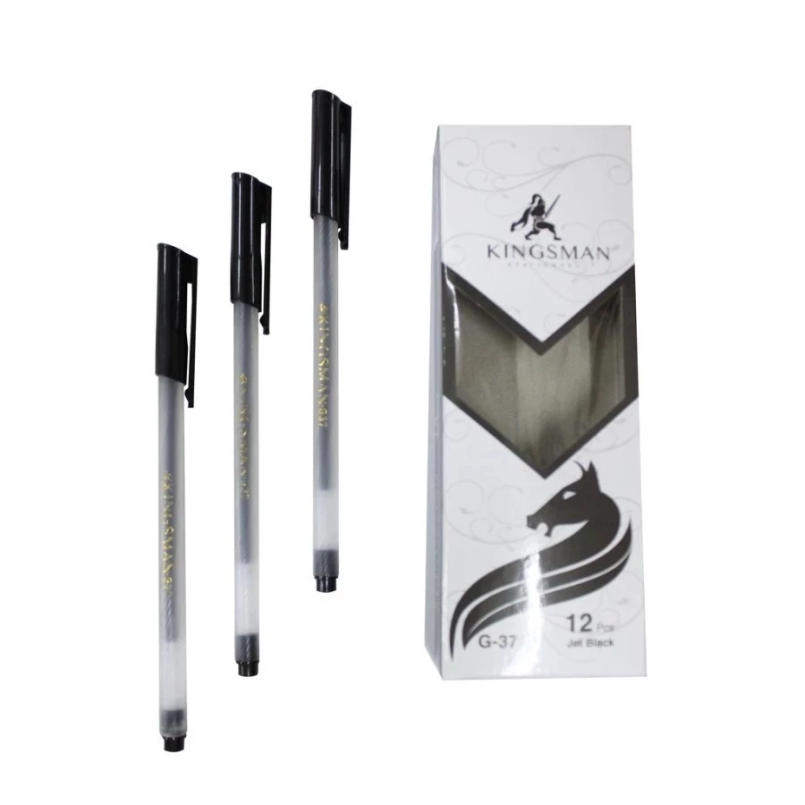 Jual (1 Box 12 Pcs) Pulpen Kingsman Hitam G37 / Pen Pena Tinta Hitam ...