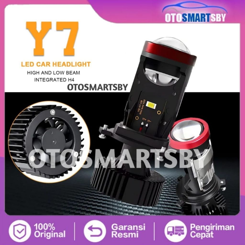 Jual Y7D LAMPU LED MOBIL DAN MOTOR H4 /BILED/ MINI PROJIE SUPER BRIGHT ...