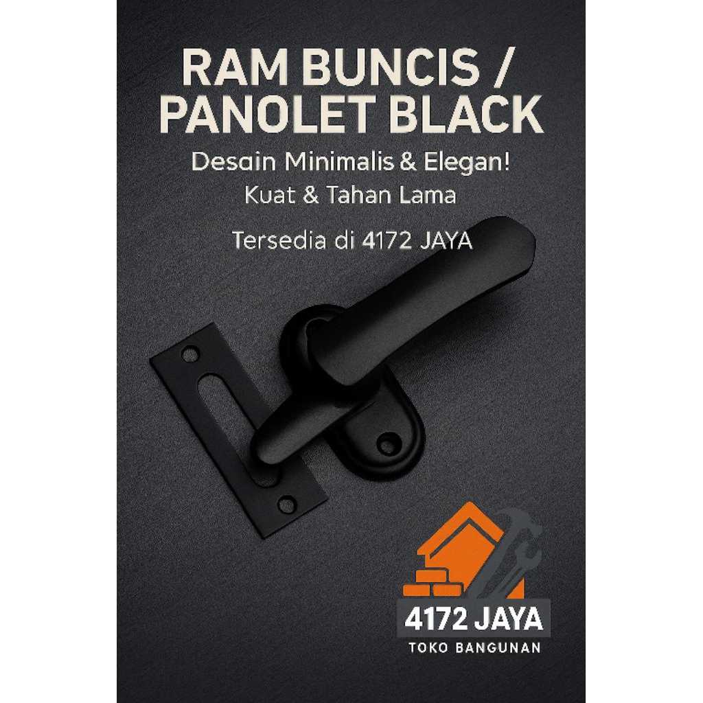 Jual Ram Buncis / Panolet Jendela Hitam Minimalis – Gagang Jendela Besi ...