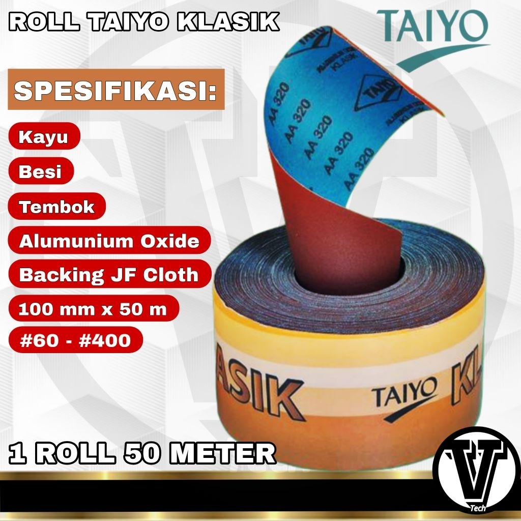 Jual Amplas Meteran Roll TAIYO KLASIK #60 #80 #100 #120 #150 #180 #240 ...