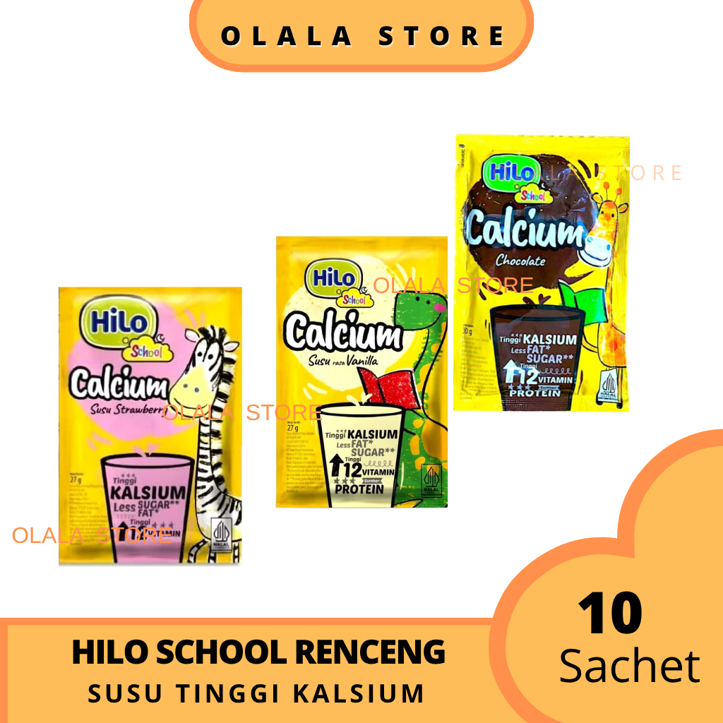 Jual Hilo School Renceng Sachet Isi 10 sachet / Susu Tinggi Kalsium ...