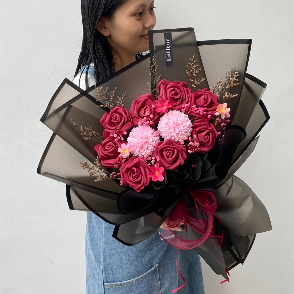 Jual buket bunga imitasi kode LEONA ukuran besar | Shopee Indonesia