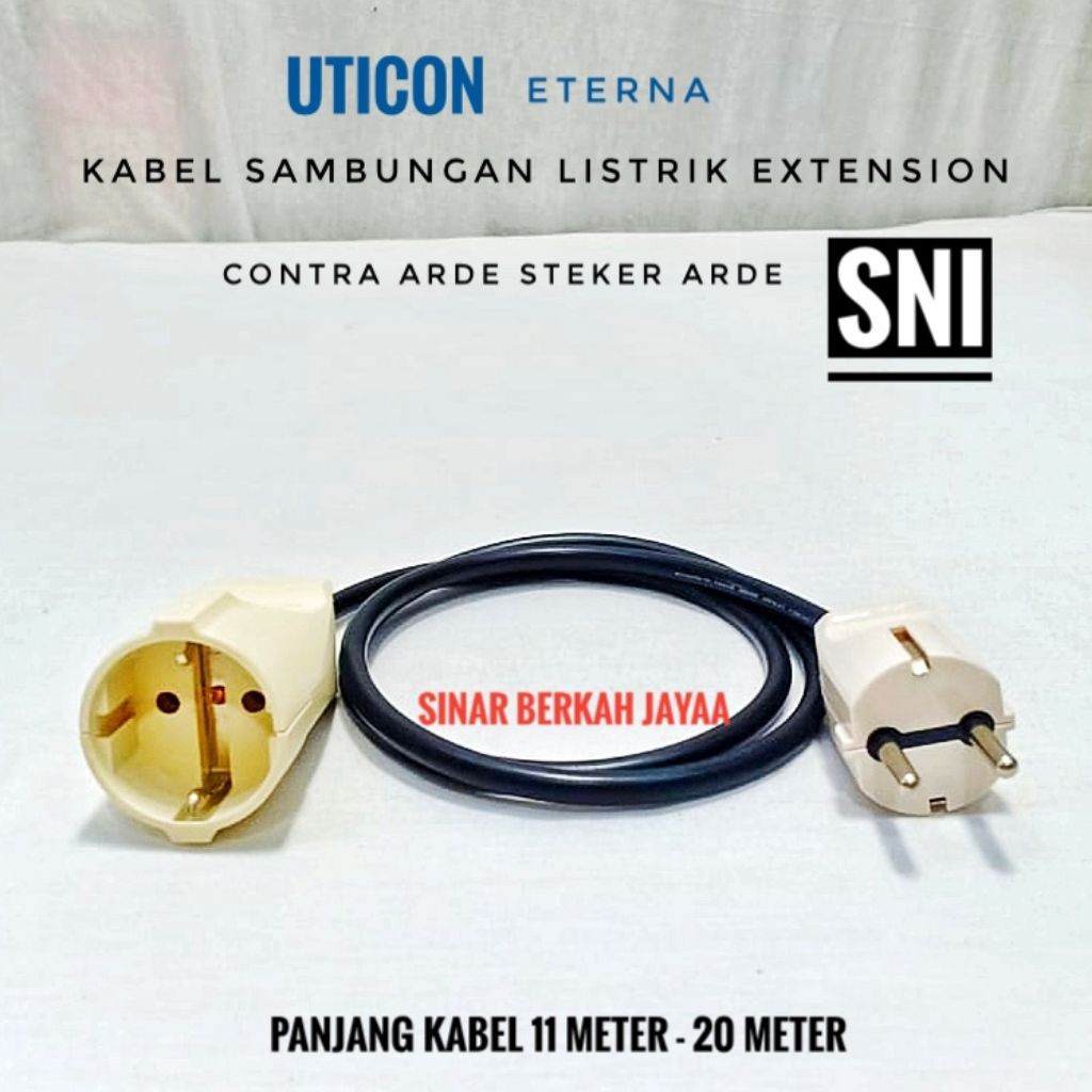 Jual UTICON Kabel Sambungan Listrik EXTENSION Contra SNI Kabel HITAM ...