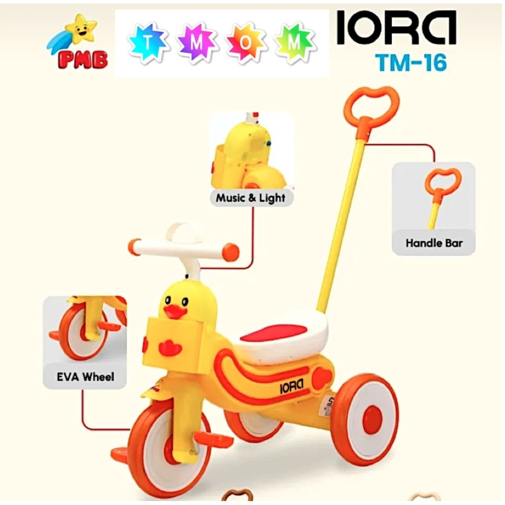 Jual Sepeda Anak Plastik Roda Tiga Tricycle Push Bike PMB Iora TM-16 ...
