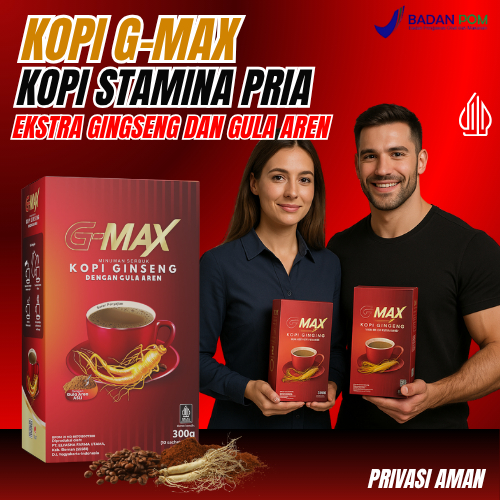 Jual Kopi G-MAX Minuman Kopi Ekstra Gingseng Stamina Pria Tahan LebihLamaa Original BPOM Halal ...