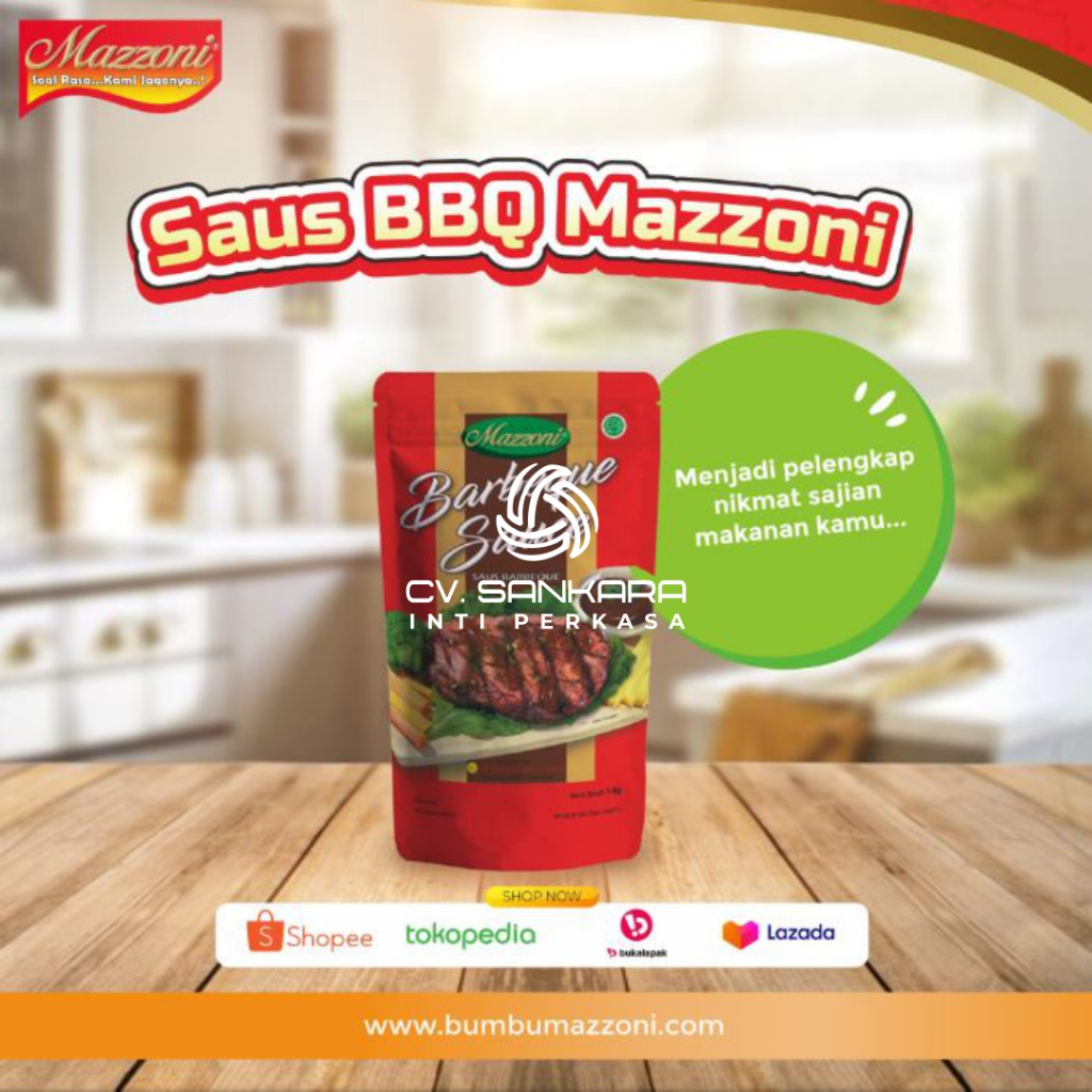 Jual (I-45) INSTANT Mazzoni Barbeque Sauce 1kg MAZONI SAOS BBQ 1 KG ...