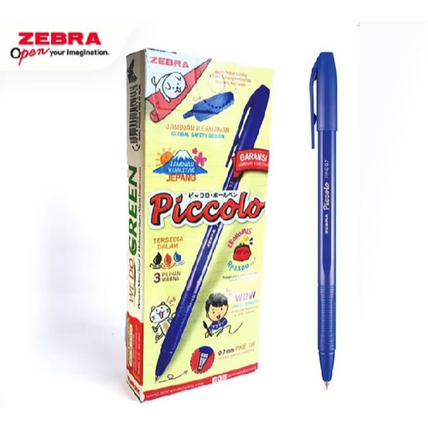 Jual Pulpen Zebra Piccolo Semi Gel Ink Zebra Hitam - 0.5 mm / Biru- 0.7 ...