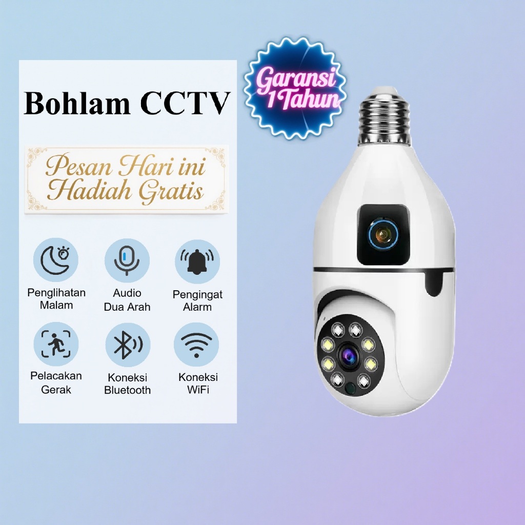 Jual CCTV Bohlam 1080P Dual Lens – Pantau Rumah & Toko 24/7 Lewat HP ...