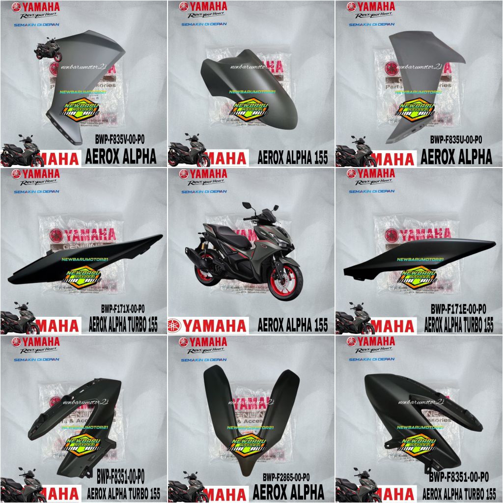 Jual COVER FULL SET BODY HALUS AEROX ALPHA TURBO 155 ABU ABU ORGINAL ...