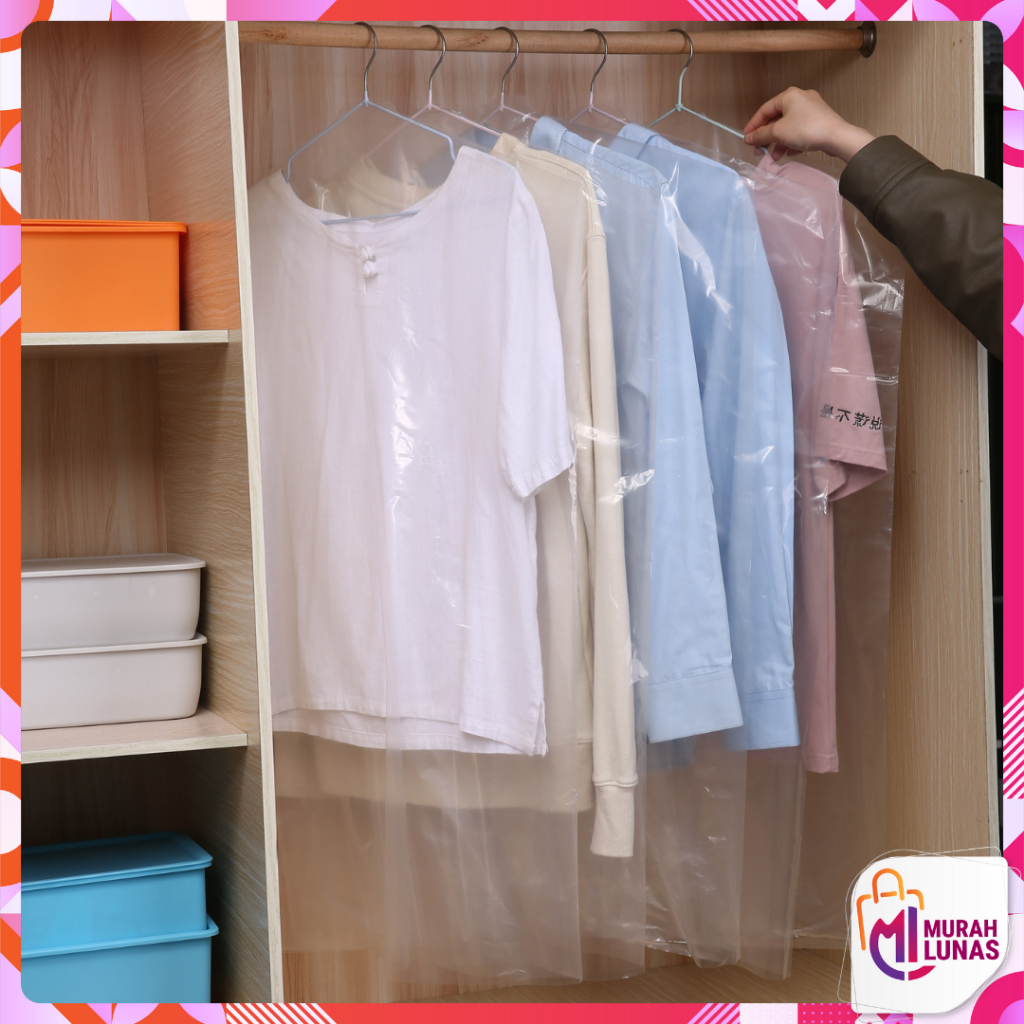 Jual MUNAS Cover Baju Transparan Gantungan Anti Debu Pelindung Pakaian ...