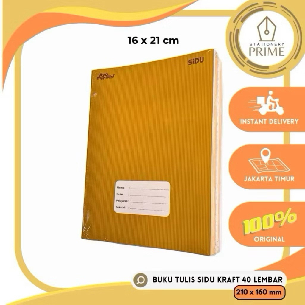 Jual Buku Tulis SiDU SAMPUL COKLAT 40 Lembar / SiDU Kraft Craft 40 ...