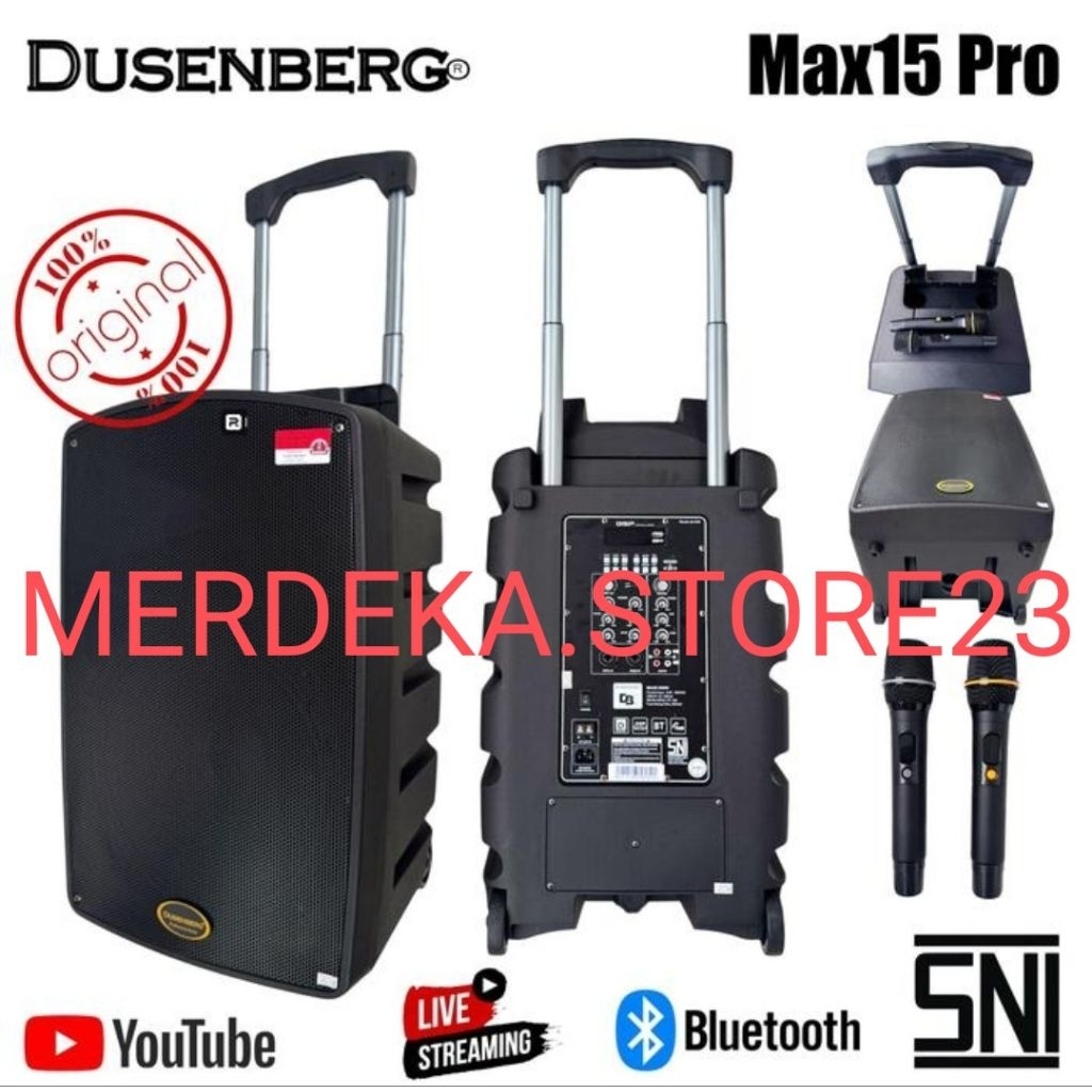Jual Speaker Portable Aktif Wireless 15 Inch High Quality DUSENBERG MAX15 PRO / DUSEN BERG ...