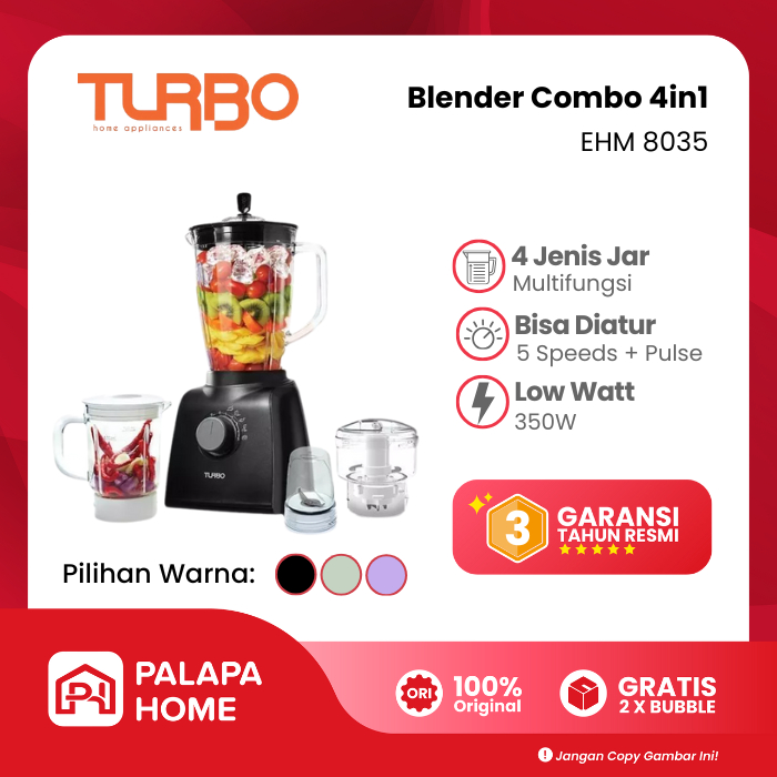 Jual Turbo Ice Crusher Blender 2L Set Lengkap 4In1 EHM8035 ...