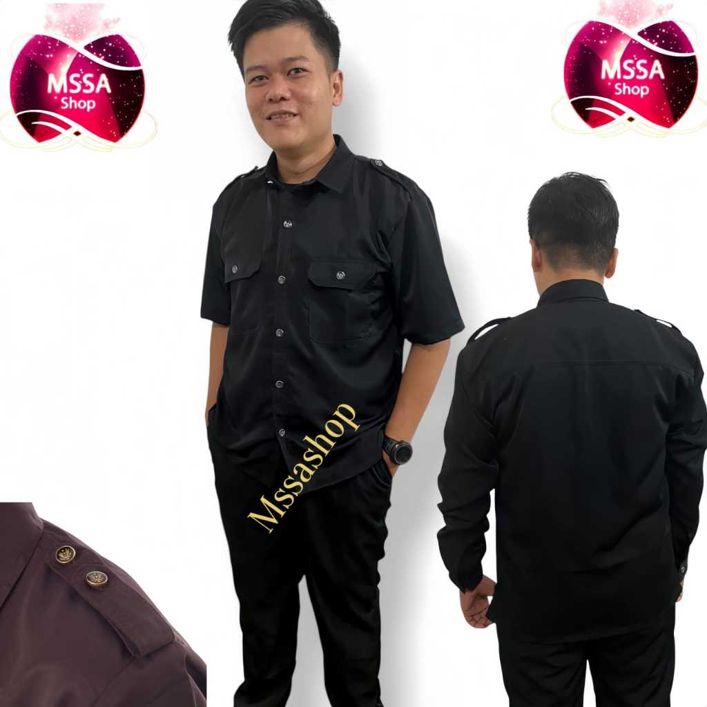 Jual Konveksi langsung Mssashop 1 setelan seragam safari hitam lengan ...