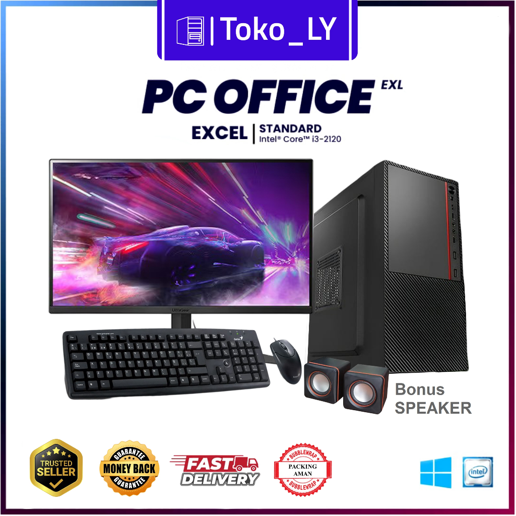 Jual Komputer Full Set Murah Intel Core i3 Ram 8GB SSD 256GB HDD 500GB LED 19" Cocok Buat Office ...