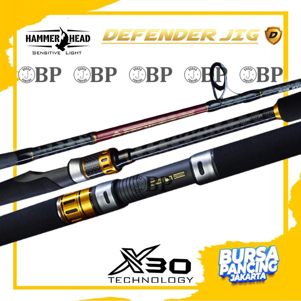 Jual HAMMERHEAD Joran Pancing Spinning DEFENDER JIG 180CM PE 1-3 & 2-4 ...