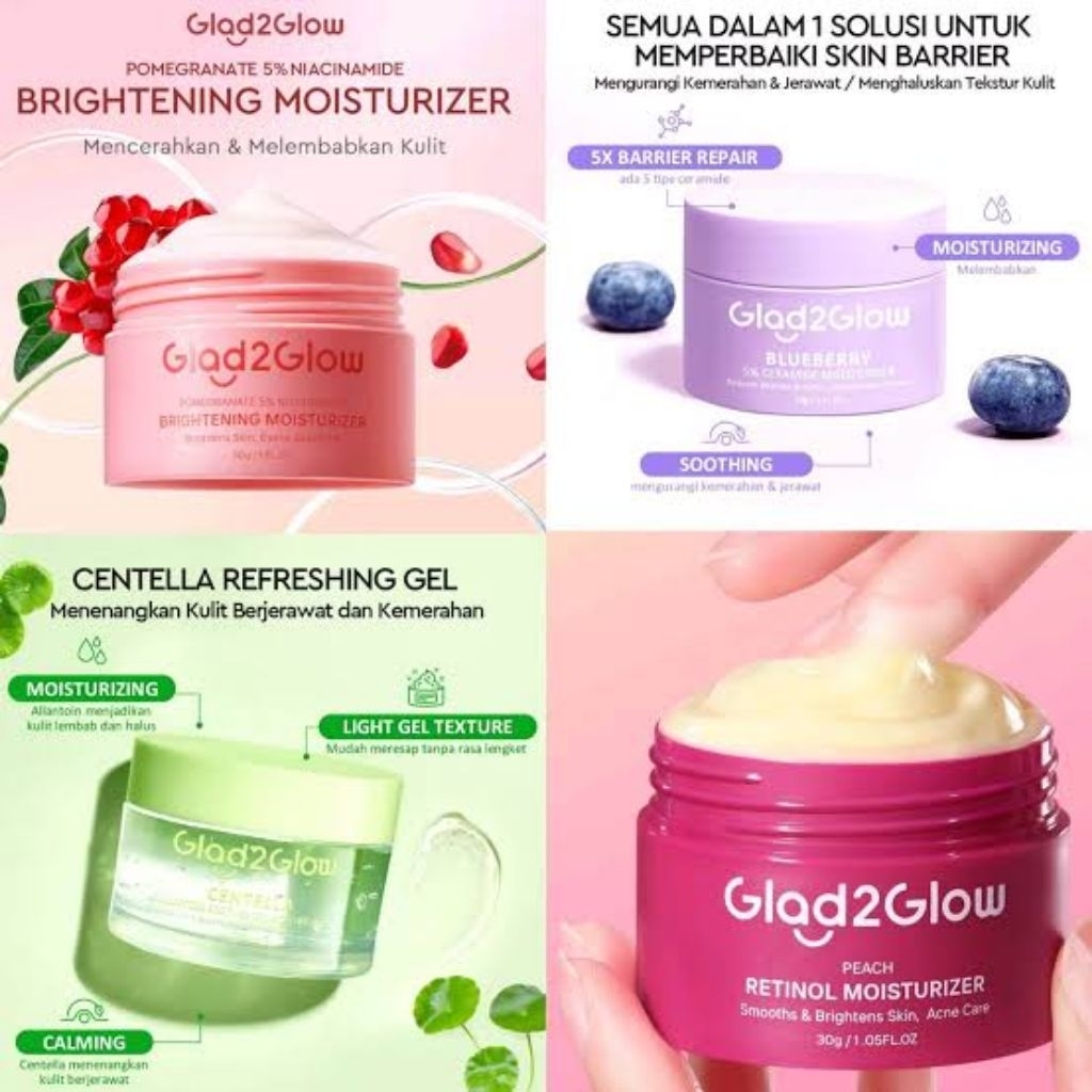 Jual 100%ORI G2G Glad2Glow Moisturaizer 30gr pria wanita cowok cewek ...