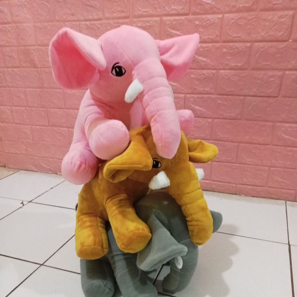 Jual Boneka gajah duduk bahan lembut halus kualitas super SNI maenan ...