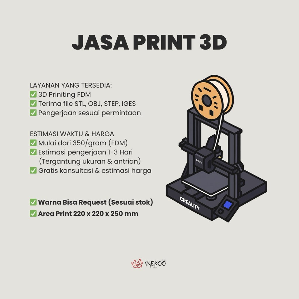 Jual Jasa 3D Print | Cetak 3D | PLA+ | Print 3D Murah Cepat untuk ...