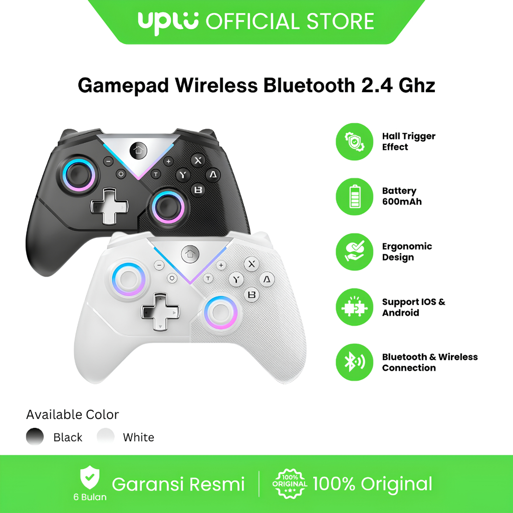 Jual UPLU Wireless Gamepad Bluetooth Gaming Joystick Dual Connection ...