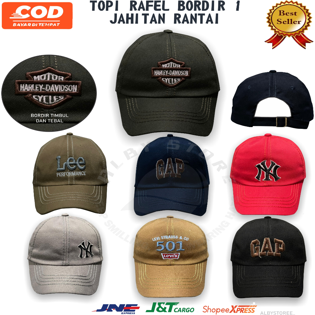 Jual topi baseball polocap bordir tebal bahan rafel jahitan rante ...