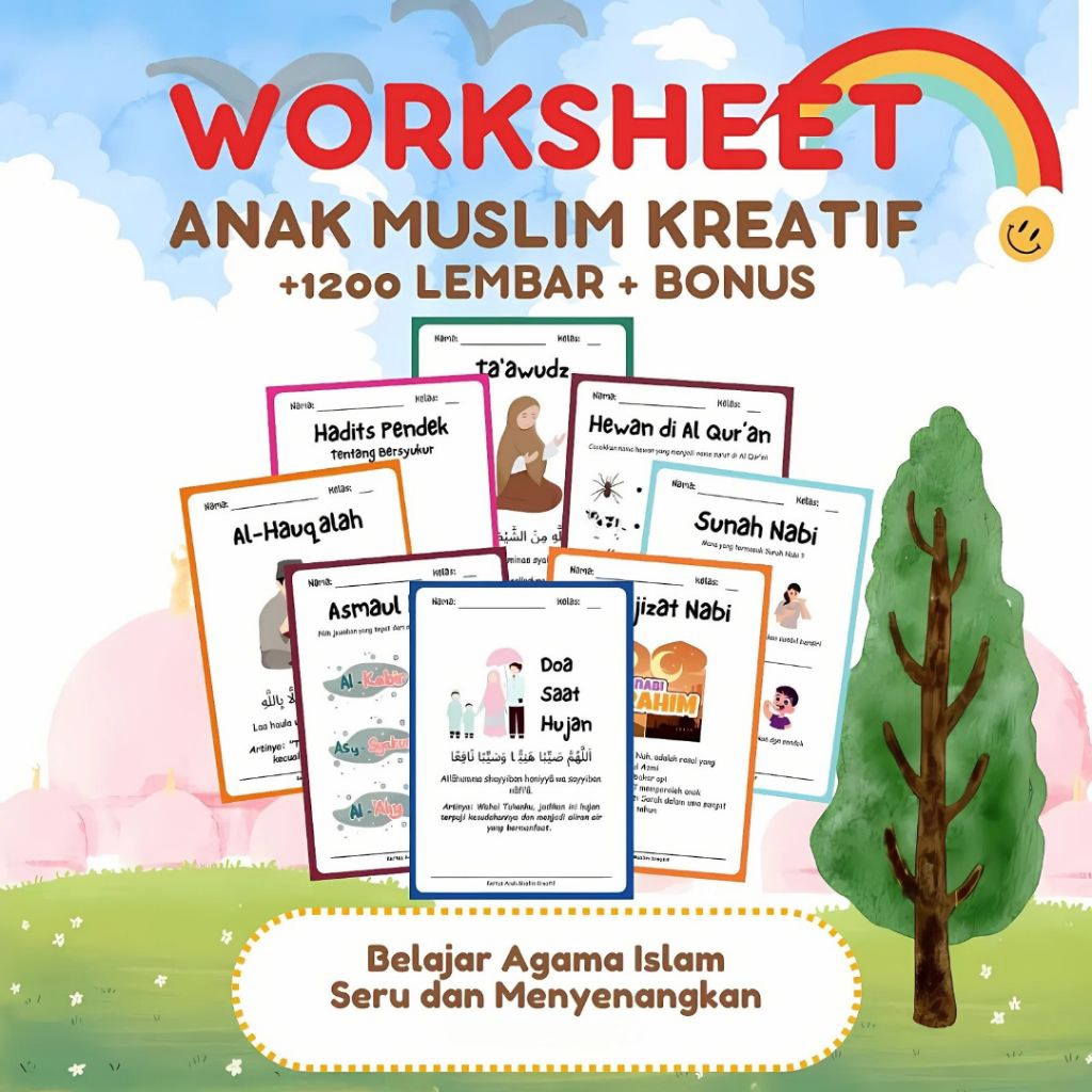 Jual 1200+ Lembar Worksheet Anak Muslim Kreatif – Aktivitas Seru ...