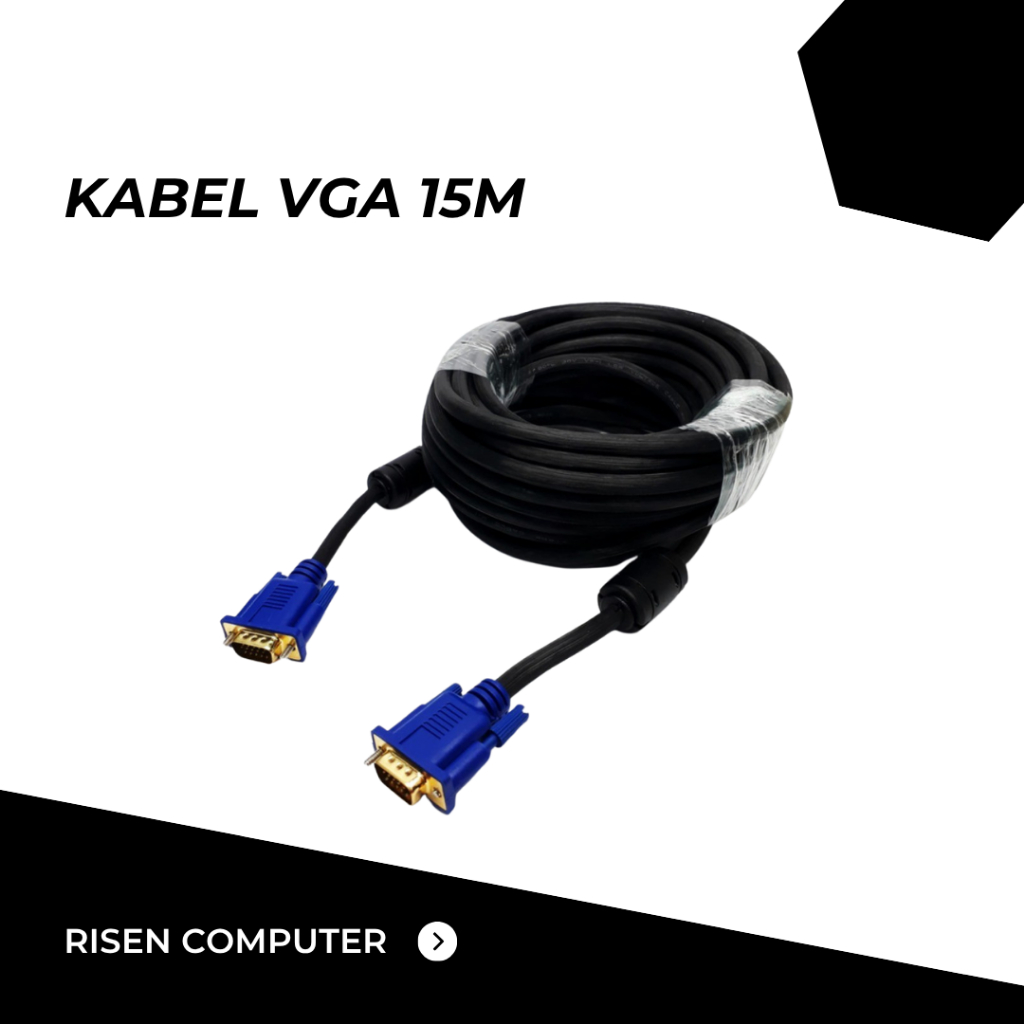Jual KABEL VGA 15M High Quality Gold Plate silver Panjang Cable 15 m Meter Murah | Shopee Indonesia