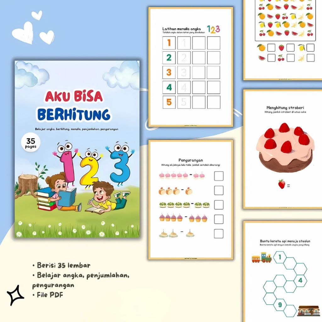 Jual Worksheet Aku Bisa Berhitung - Worksheet Anak Usia Dini untuk ...