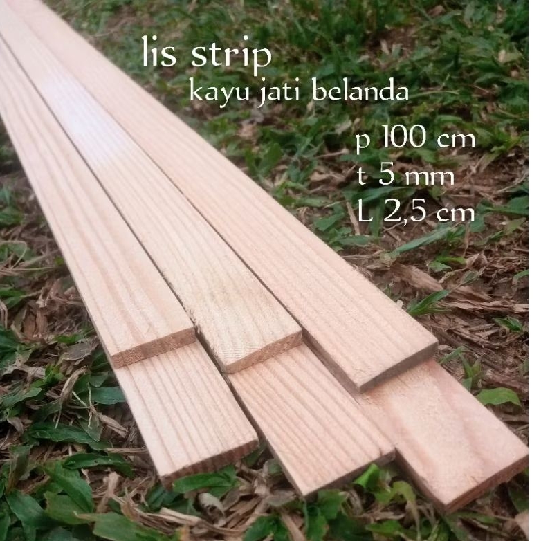 Jual kayu reng jati Belanda kayu strip kayu Lis panjang 110 cm tebal 5 ...