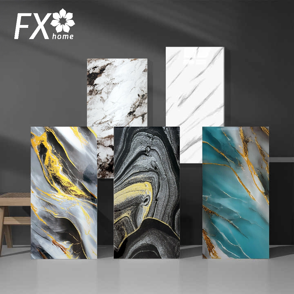 Jual ORANGE Wallpaper Stiker Dinding PVC Foam Stiker Tile Vinyl 30x60cm ...