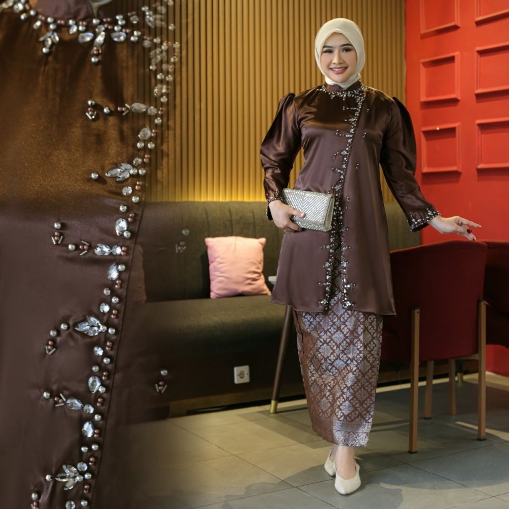 Jual (REALPICT)SETELAN KEBAYA JANGGAN BRIDAL//KEBAYA KURUNG MELAYU MIX PAYET//BAJU KURUNG ...