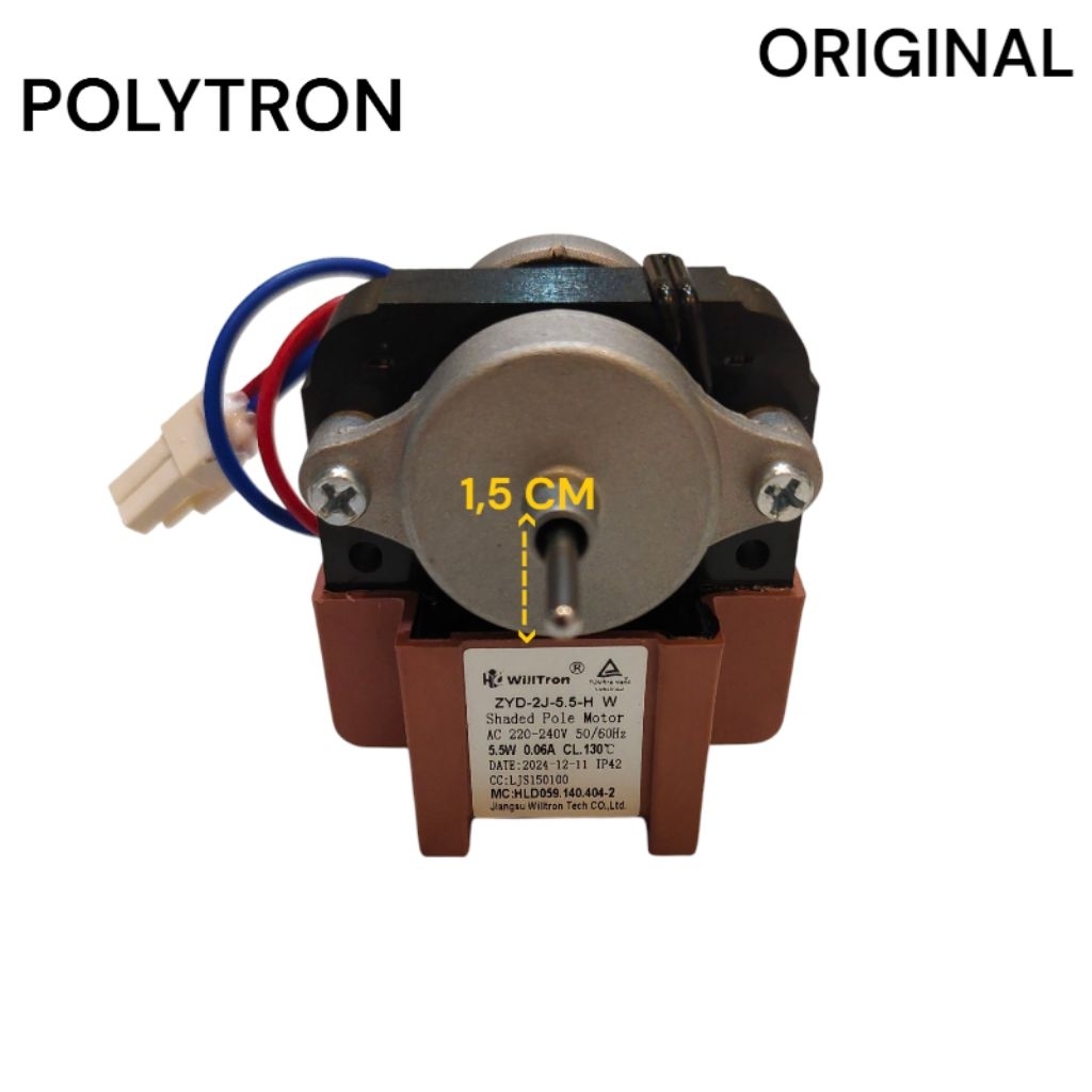 Jual FAN MOTOR KIPAS KULKAS POLYTRON SHOWCASE / KULKAS 2 PINTU POLYTRON ...