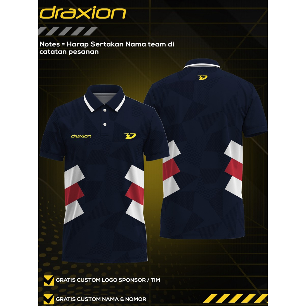 Jual Draxion Polo Golf Pria Dry Fit Geometric Baju Kerah Olahraga ...
