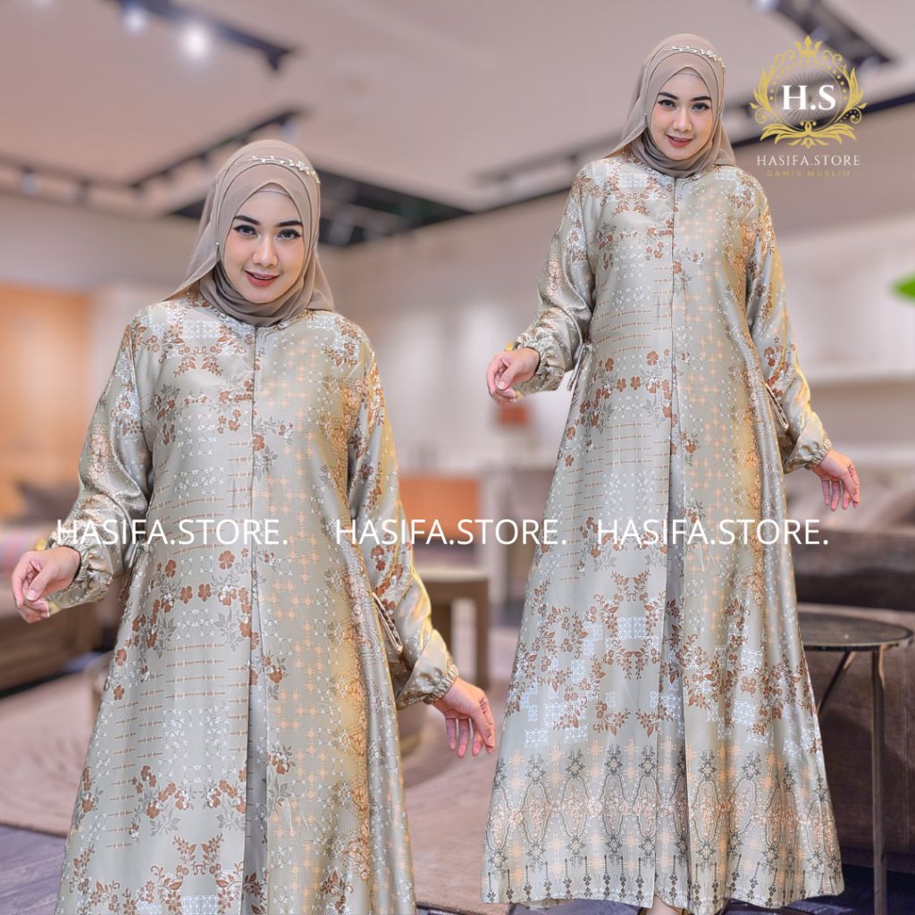 Jual GAMIS SILK PREMIUM MOTIF TERBARU 2025 KEKINIAN FASHION WANITA ...