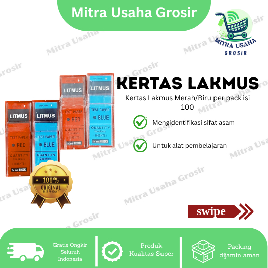 Jual Kertas Lakmus Merah / Lakmus Biru / Litmus Paper Per Pack isi 100 lembar RRT | Shopee Indonesia