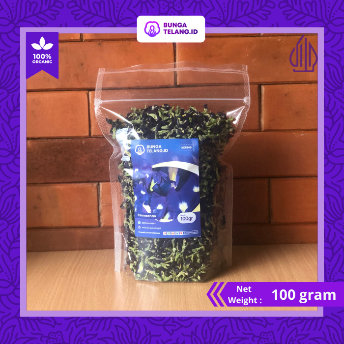 Jual Teh telang 100 gram kering by Bunga Telang ID | Organik 100% ...