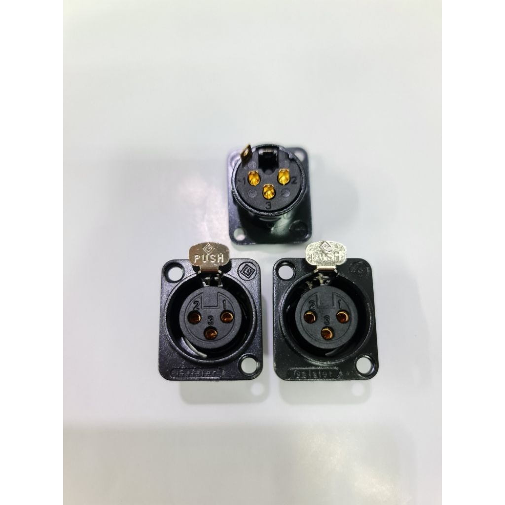 Jual [GEISLER]SOCKET CANON XLR FEMALE/CEWEK 3PIN BODY BESI HITAM PIN ...