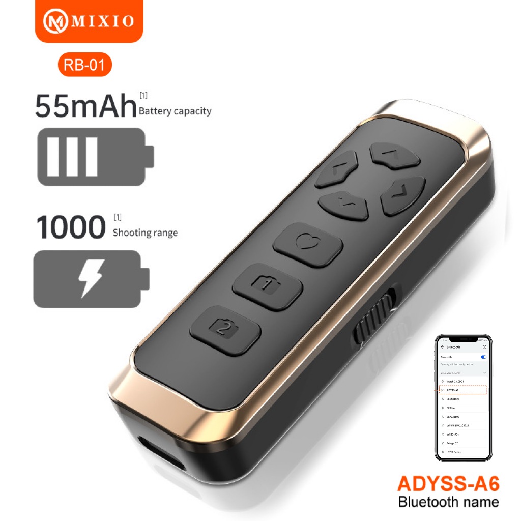 Jual MIXIO RB-01 Premium Multifungsi Bluetooth Remote Control Selfie ...