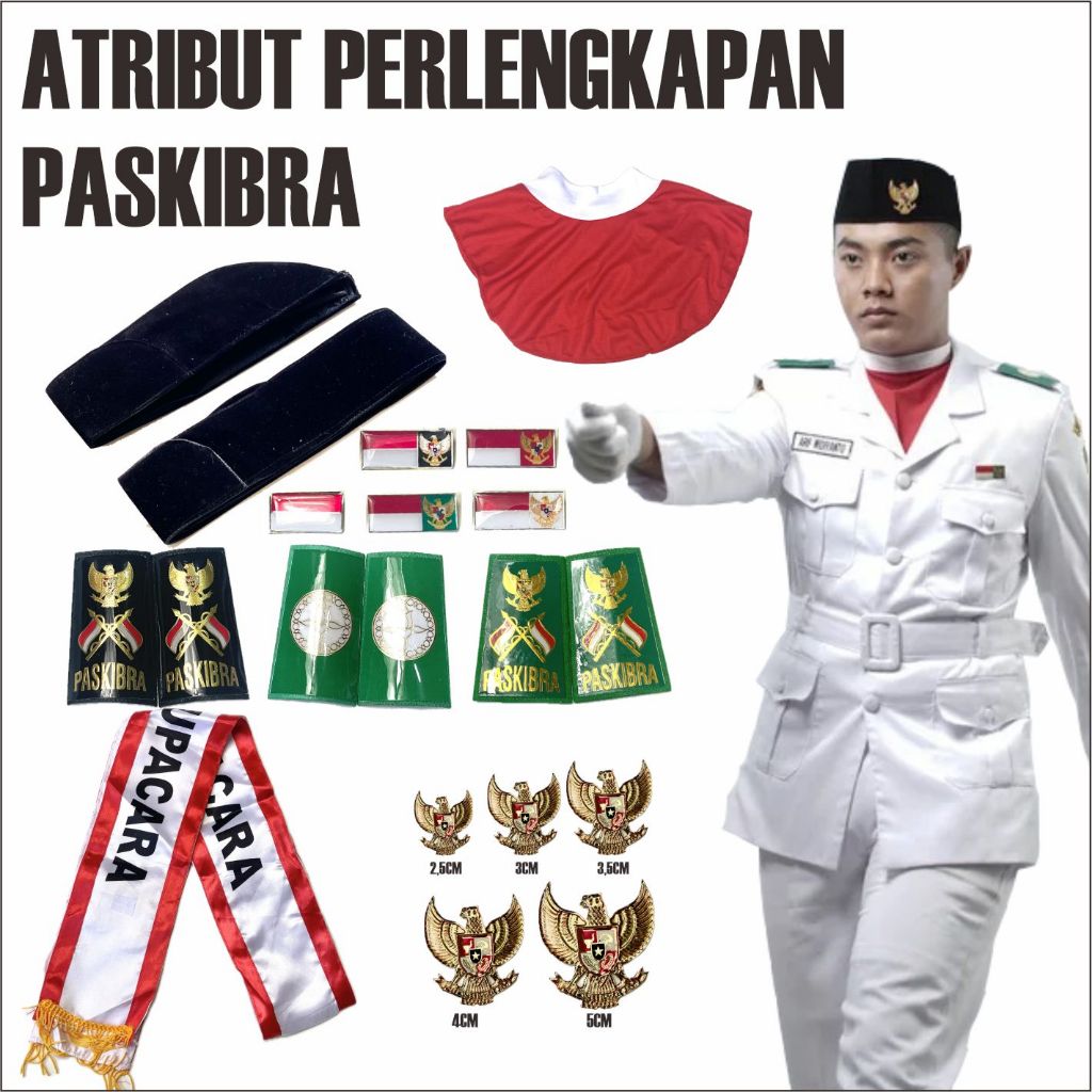 Jual Atribut Paskibra LENGKAP Perlengkapan Paskib Peci Paskibra Pin ...