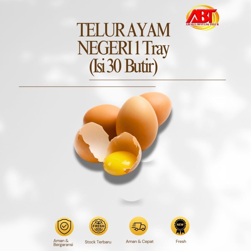 Jual ABT - Telur Ayam Negeri 1 Tray (Isi 30 Butir, 1800-1900gram) Lezat ...
