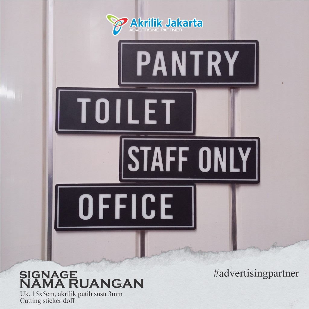 Jual Signage Akrilik Cutting Sticker | Nama Ruangan | Shopee Indonesia