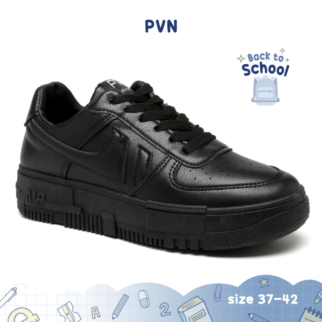 Jual PVN Kara Sepatu Sekolah Hitam Sneakers Casual Wanita Sport Shoes ...
