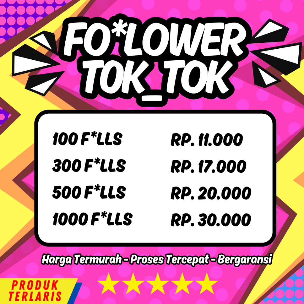 Jual PROMO HANYA HARI INI FOLLOWER TIK TOK FOLOWER FOLL T0KT0K PENGIKUT ...
