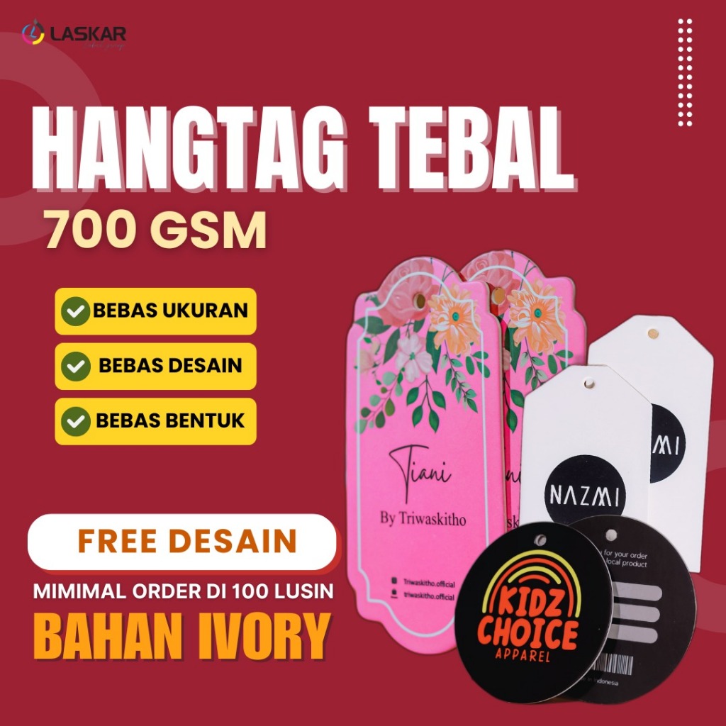 Jual hang tag aesthetic custom hangtag baju label ucapan hampers lebel nama sendiri merek lebel ...
