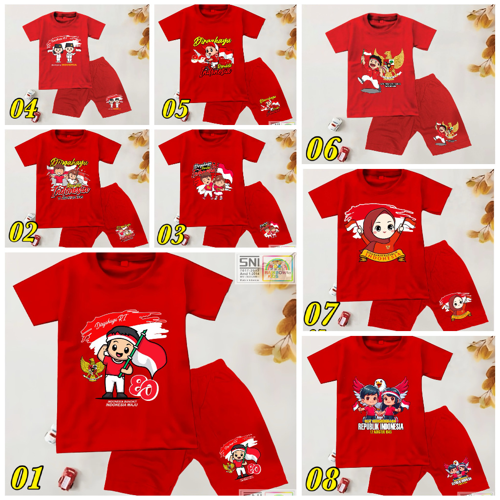 Jual Rainbow - Setelan Anak Cewek Cowok 17 Agustus Kemerdekaan Indonesia HUT RI / setelan merah ...