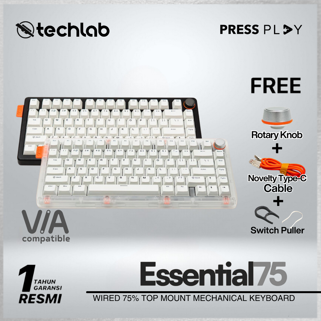 Jual Press Play ESSENTIAL75 / ESSENTIAL 75 Mechanical Keyboard VIA ...