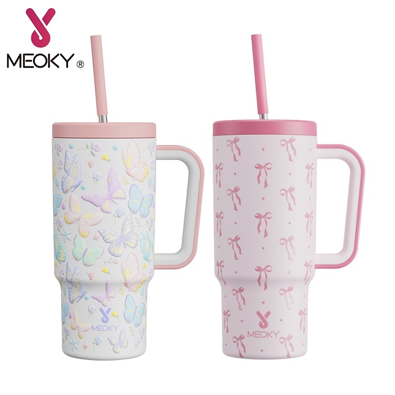 Jual MEOKY 24oz (709ml) cangkir termos motif kupu-kupu untuk anak ...