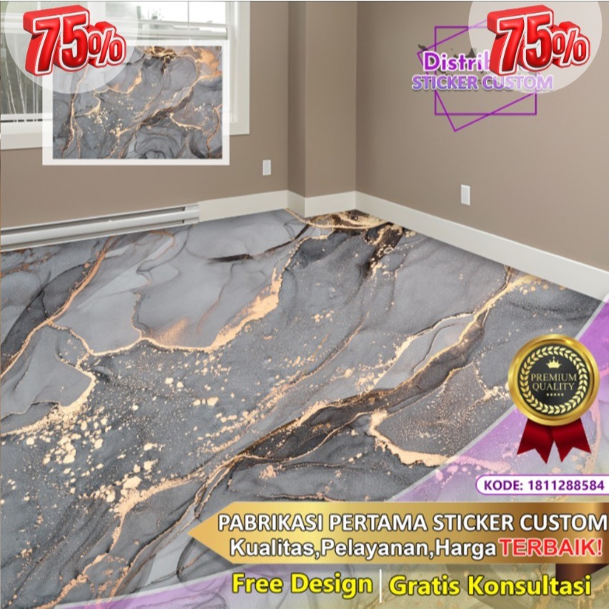 Jual Sticker Lantai Custom 3D Tema Marmer| Stiker Kaca Kantor | Stiker ...
