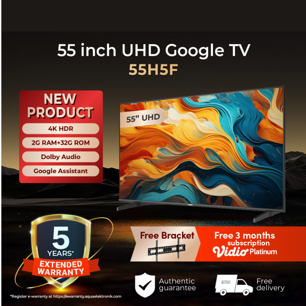 Jual AQUA Elektronik TV 55 Inch 4K HDR Google TV RAM 2GB ROM 32GB ...