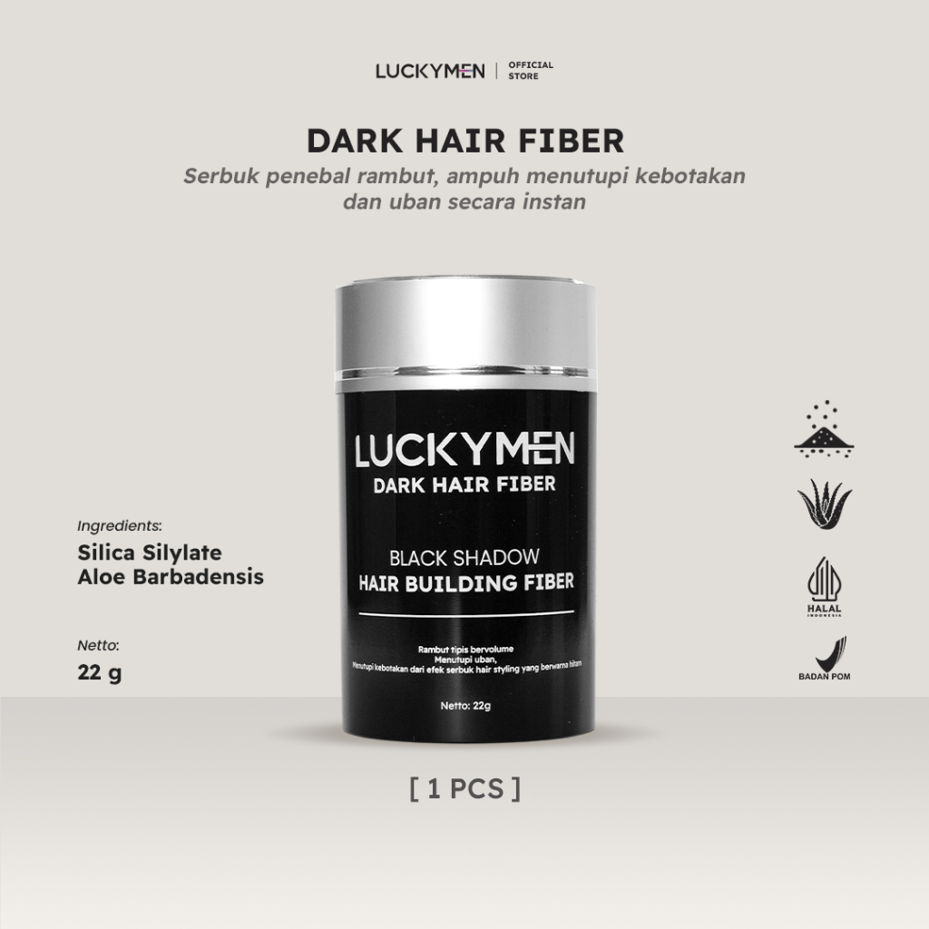 Jual LUCKYMEN Dark Hair Fiber - Serbuk Penebal Rambut, Ampuh Menutupi ...